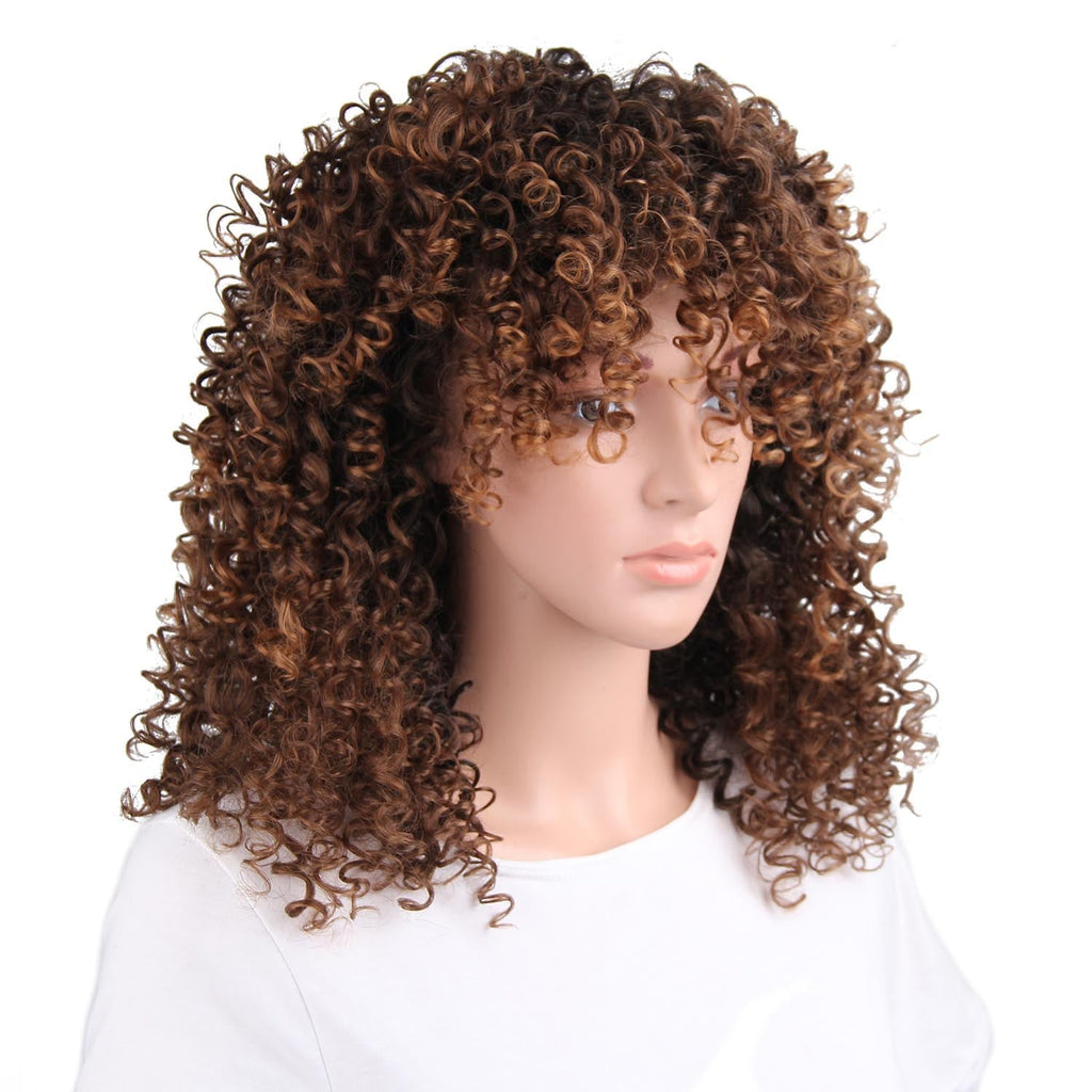 Gradient long curly wig
