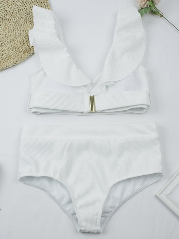 Metal Flounces Bikini Swimsuit